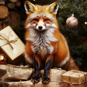 4 Gorgeous Christmas Fox Digital Images, Unique One-of-a-kind! - Etsy