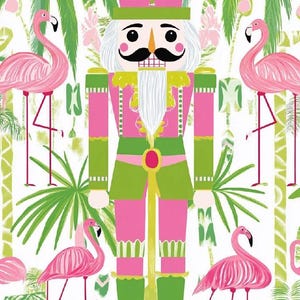 4 Palm Beach Nutcrackers Digital Images, Pink & Green, Wall Art, Crafts ...