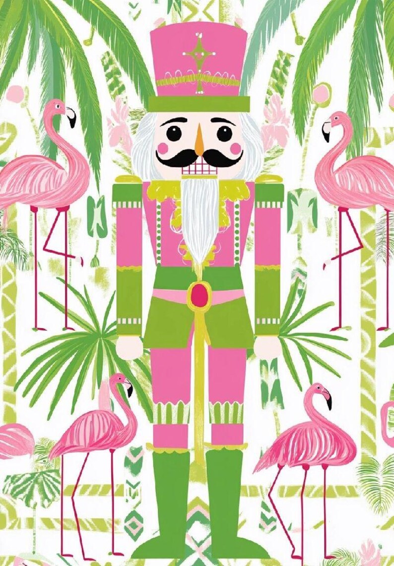 4 Palm Beach Nutcrackers Digital Images, Pink & Green, Wall Art, Crafts ...