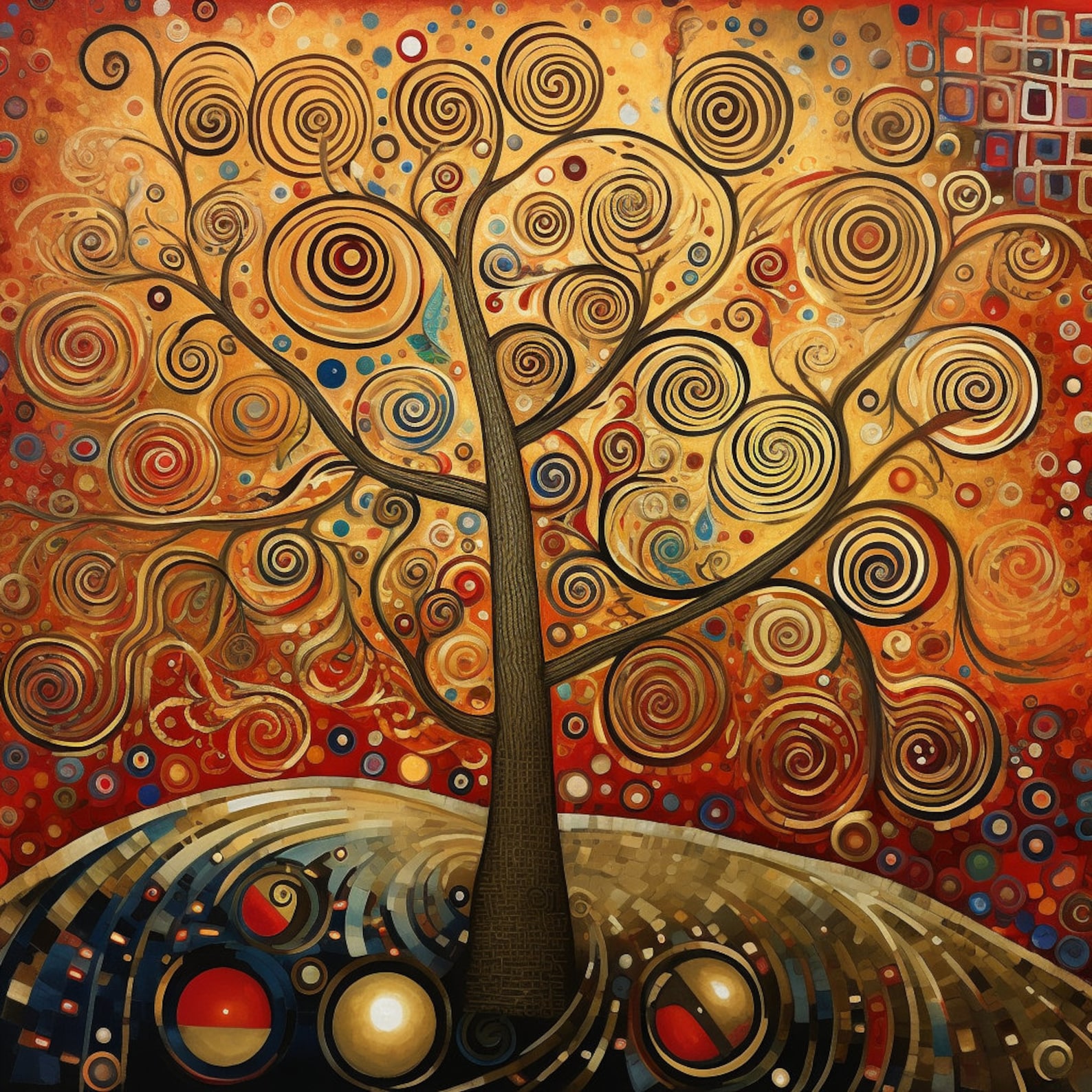 4 Gustav Klimt Inspired Christmas Tree Digital Images - Etsy