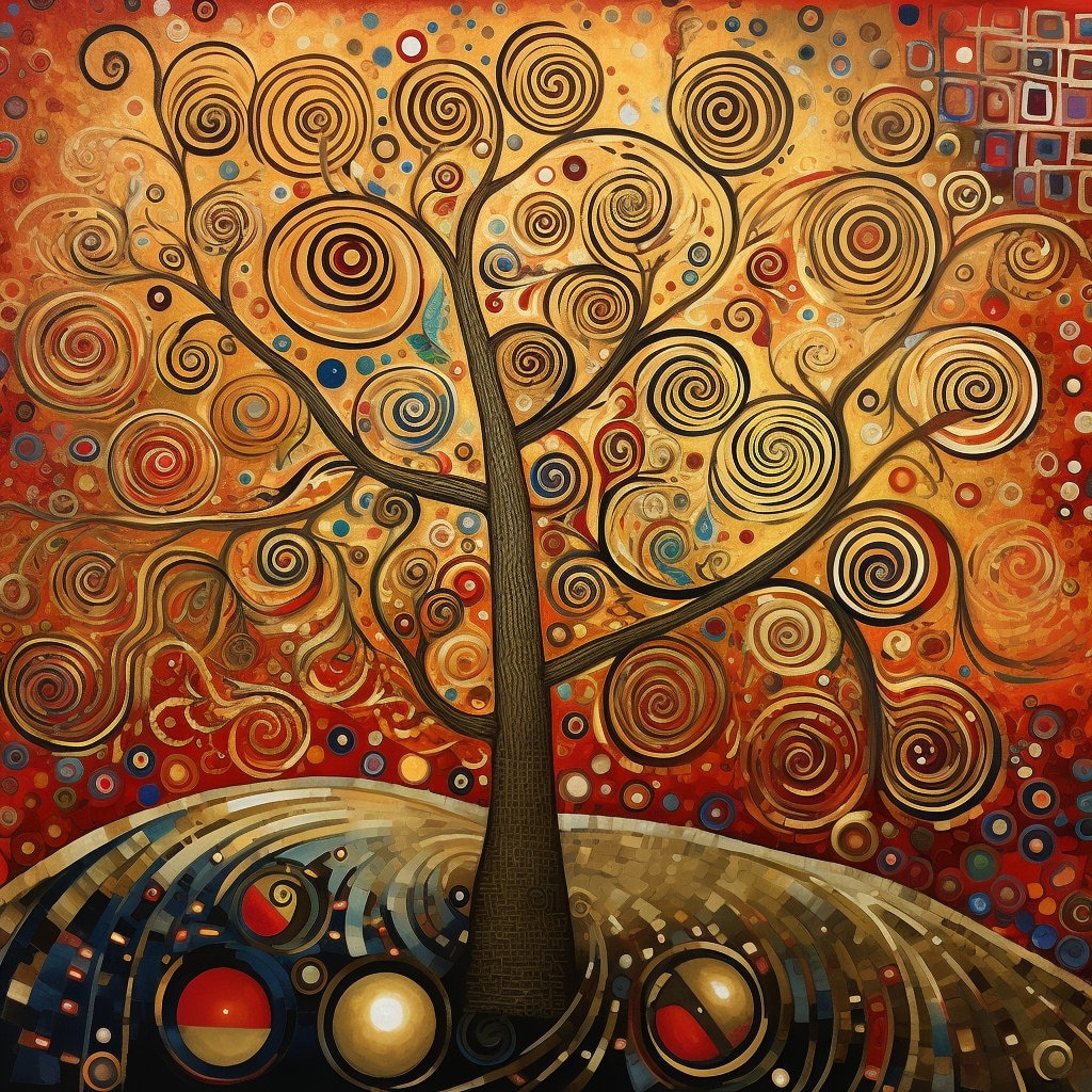 4 Gustav Klimt Inspired Christmas Tree Digital Images - Etsy