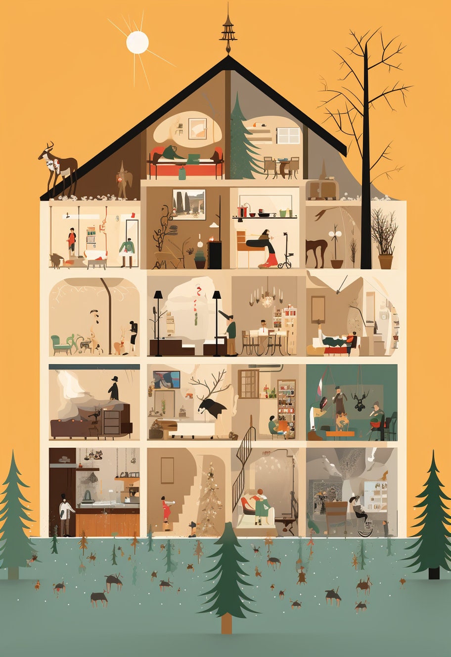 4 Wes Anderson Inspired Christmas Digital Images! - Etsy