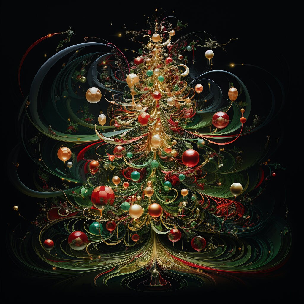 5 Quantum Christmas Trees - Digital Images - Etsy