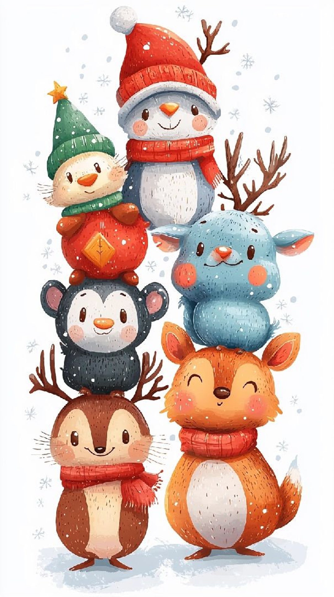 4 Digital Images of Adorable Christmas Critters! - Etsy