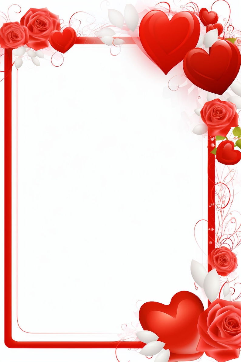 4 Beautiful Valentines Frames - Digital Images! - Etsy