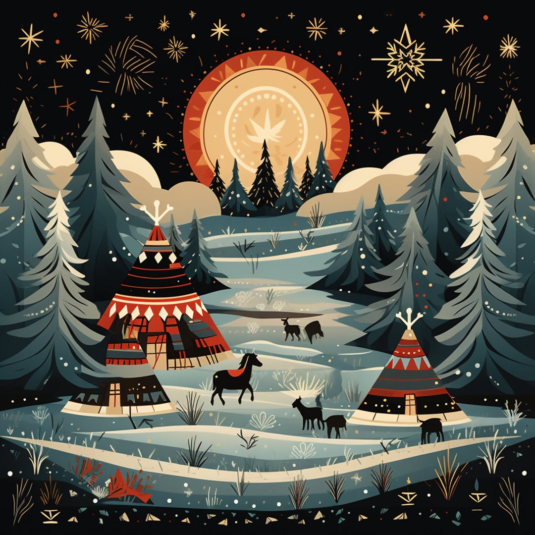 4 Unique Native American Inspired Christmas Digital Images - Etsy