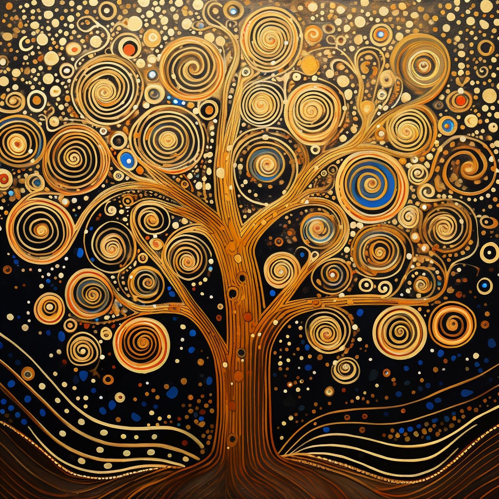 4 Gustav Klimt Inspired Christmas Tree Digital Images - Etsy