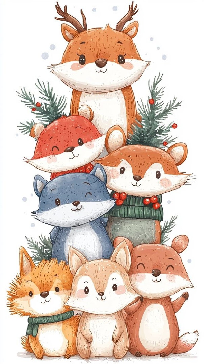 4 Digital Images of Adorable Christmas Critters! - Etsy