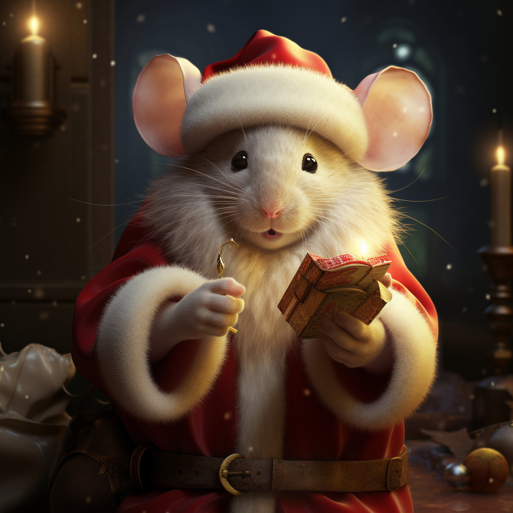 4 Santa Mice Digital Images - Etsy