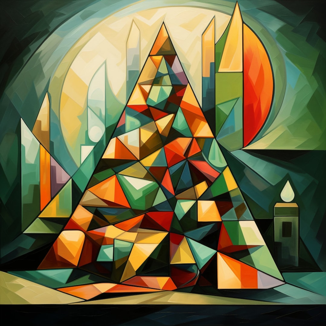 5 Cubist Style Christmas Card Designs - Digital Art - Etsy