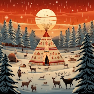 4 Unique Native American Inspired Christmas Digital Images - Etsy