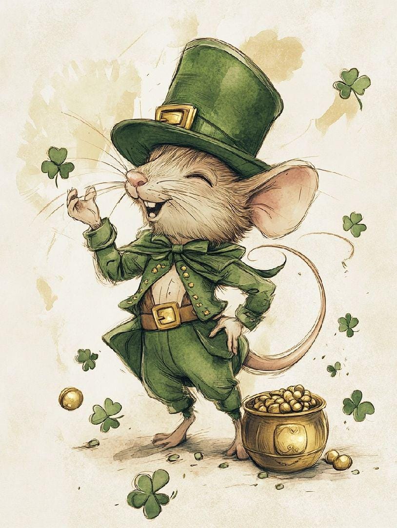4 Adorable St. Patrick's Day Mice, Perfect for Crafts & More! Each is a ...