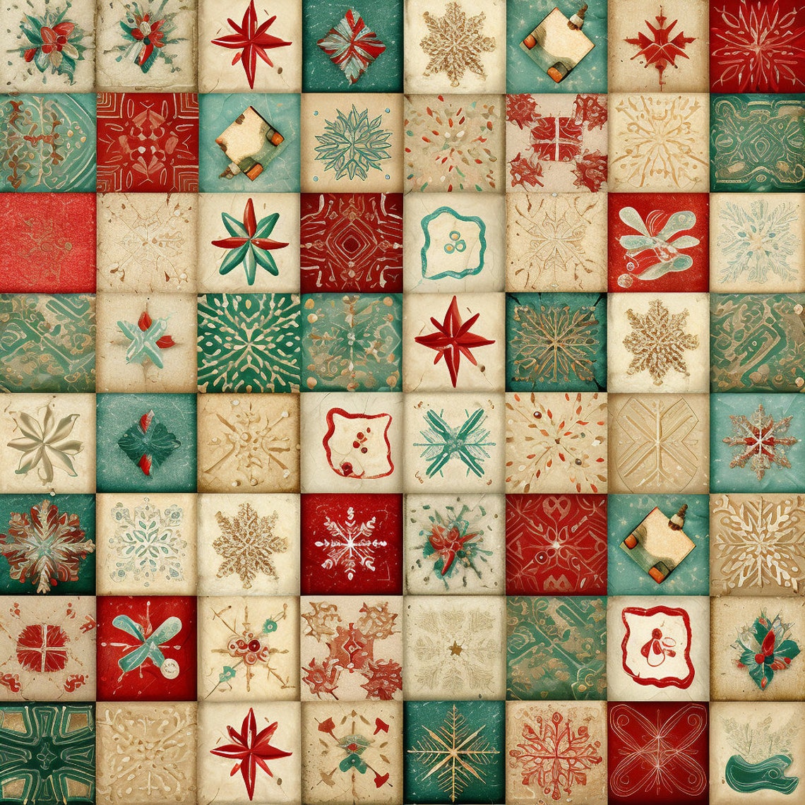 4 Seamless Tiled Christmas Digital Images - Etsy