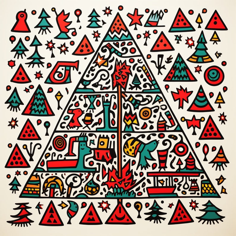 4 Keith Haring-inspired Digital Christmas Tree Images - Etsy