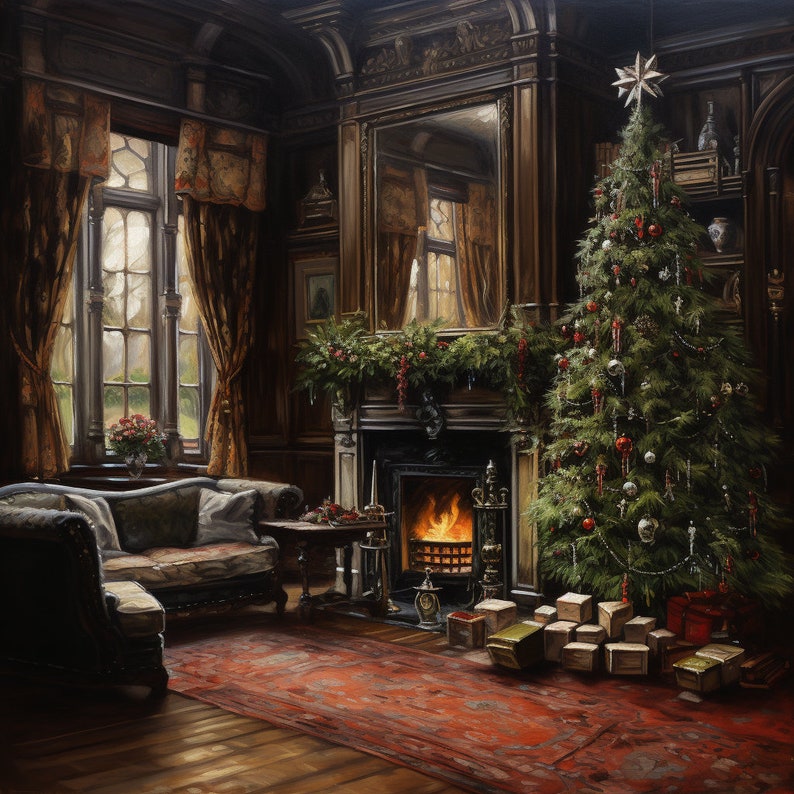 4 Unique Gothic Christmas Homes - Digital Images! - Etsy