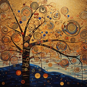 4 Gustav Klimt Inspired Christmas Tree Digital Images - Etsy