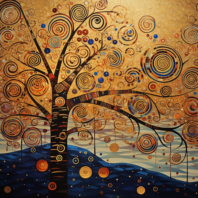4 Gustav Klimt Inspired Christmas Tree Digital Images - Etsy