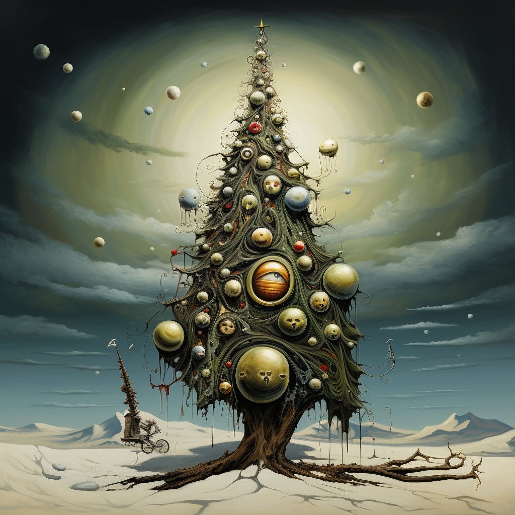 5 Surreal Salvador Dali Style Christmas Tree Digital Images! - Etsy