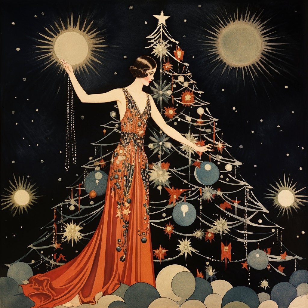 4 Art Deco Inspired Christmas Digital Images! - Etsy