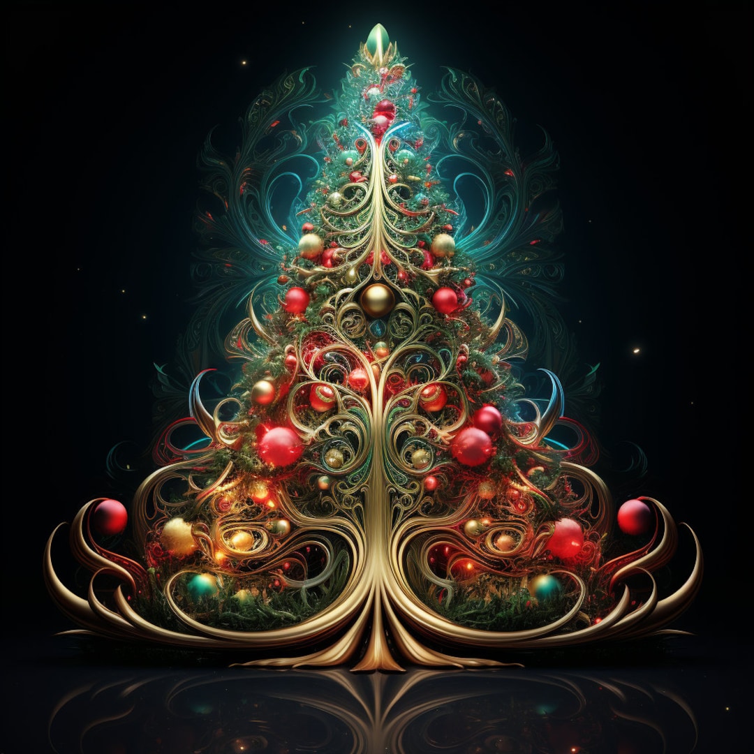 5 Quantum Christmas Trees - Digital Images - Etsy