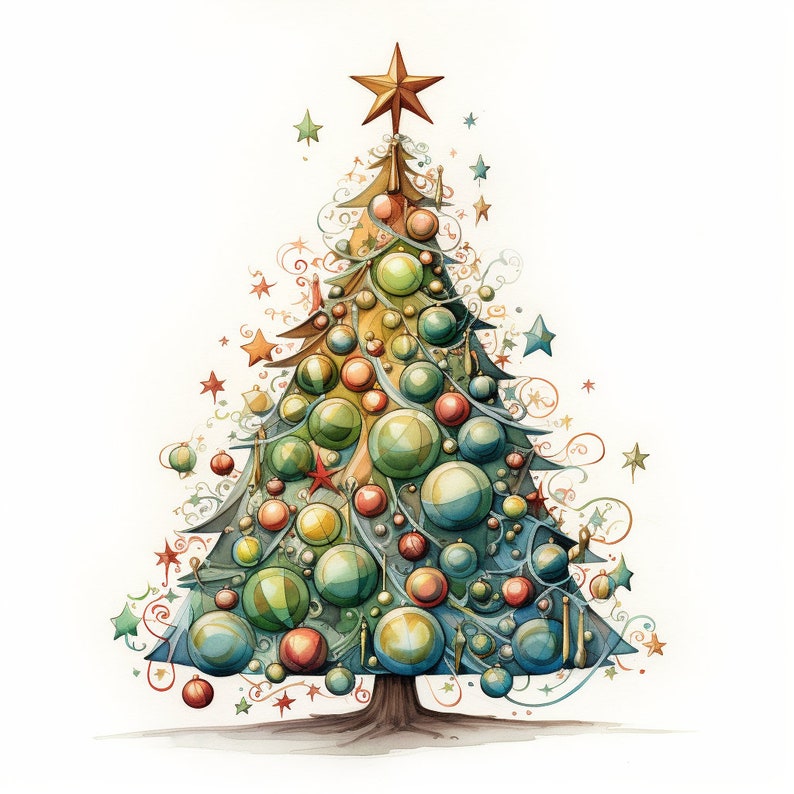 5 Unique Christmas Clipart Digital Images - Etsy