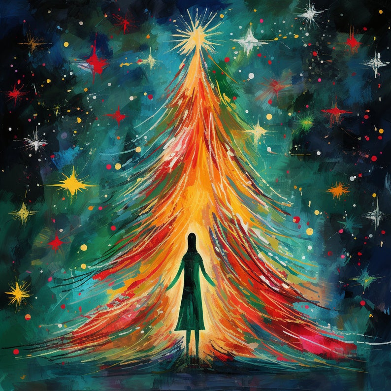 4 Gorgeous Abstract Christmas Tree Digital Images! - Etsy