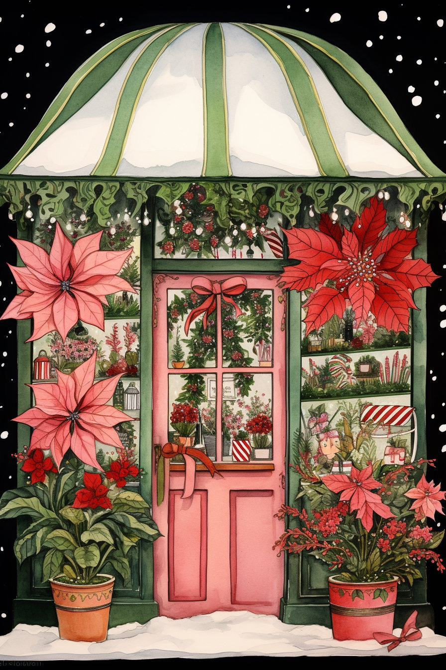 4 Christmas Flower Shop Digital Images! - Etsy