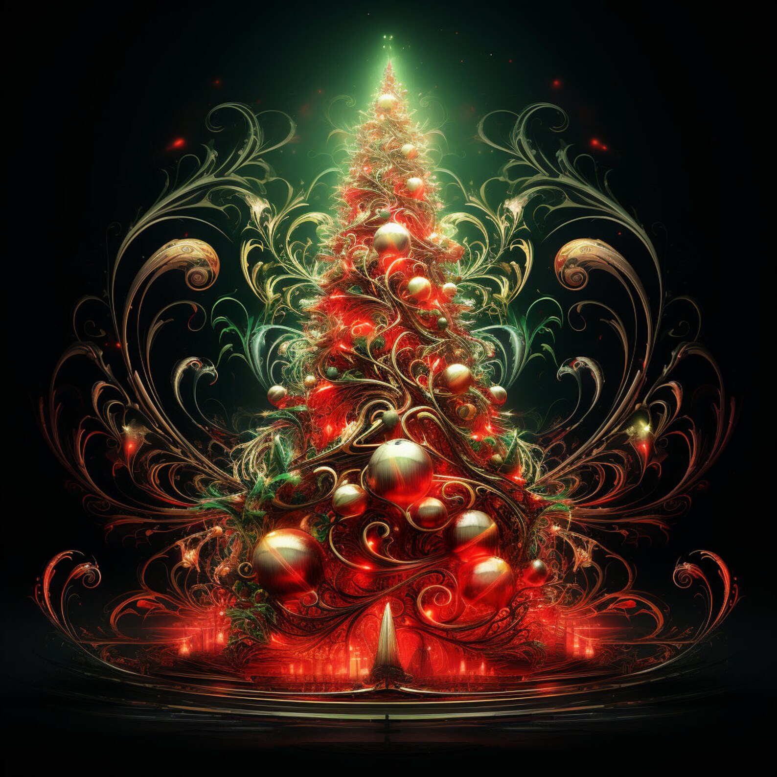 5 Quantum Christmas Trees - Digital Images - Etsy