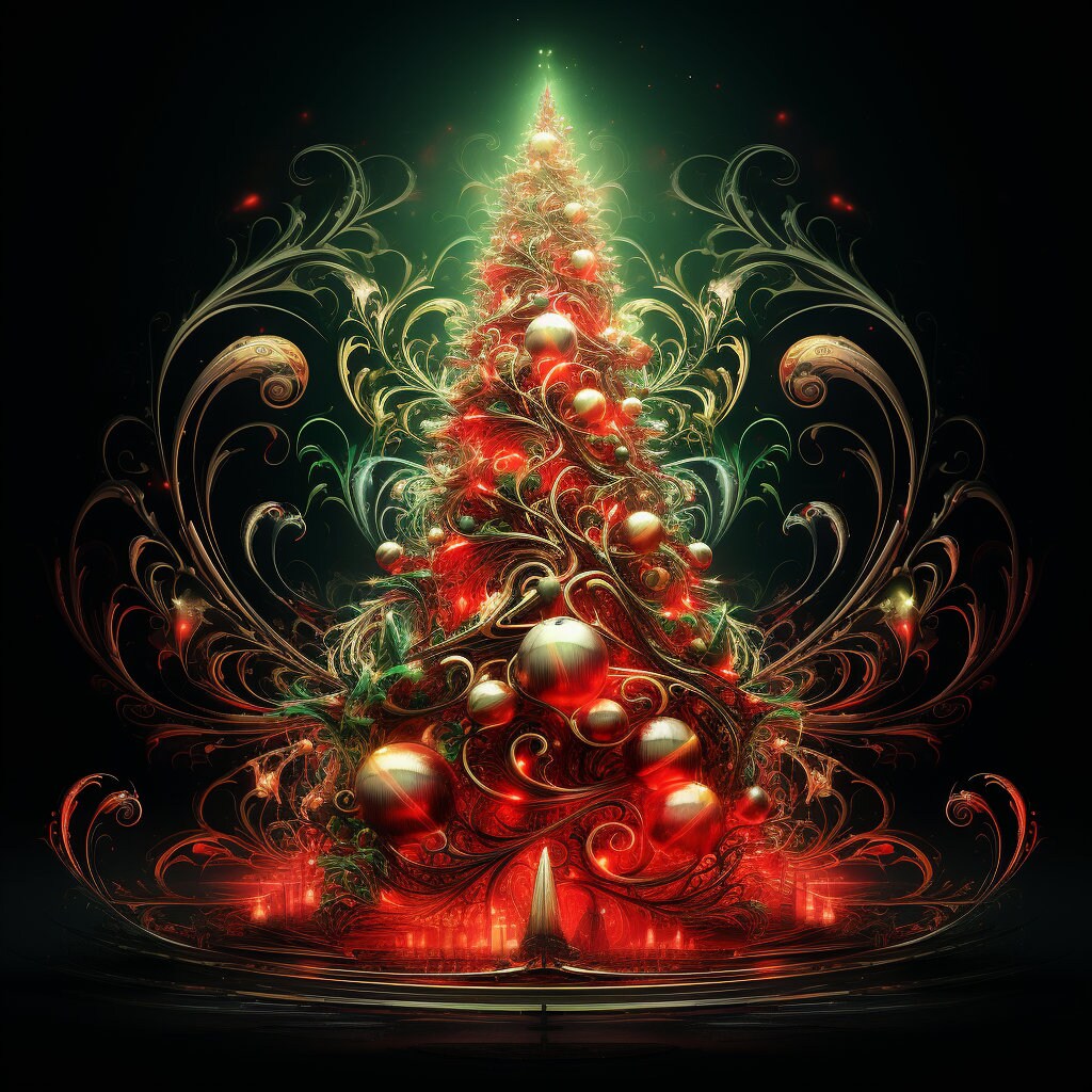5 Quantum Christmas Trees - Digital Images - Etsy