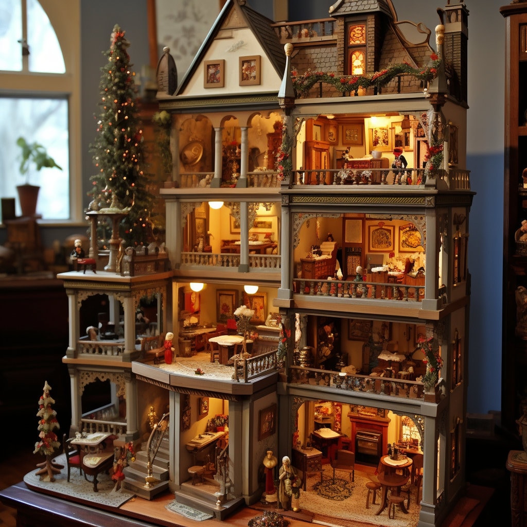 5 Victorian Christmas Dollhouse - AI Digital Images - Etsy