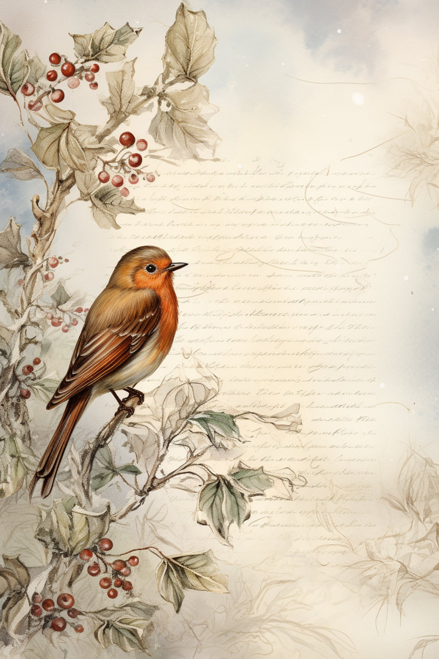 4 Lovely Victorian Christmas Robins - Digital Images - Etsy