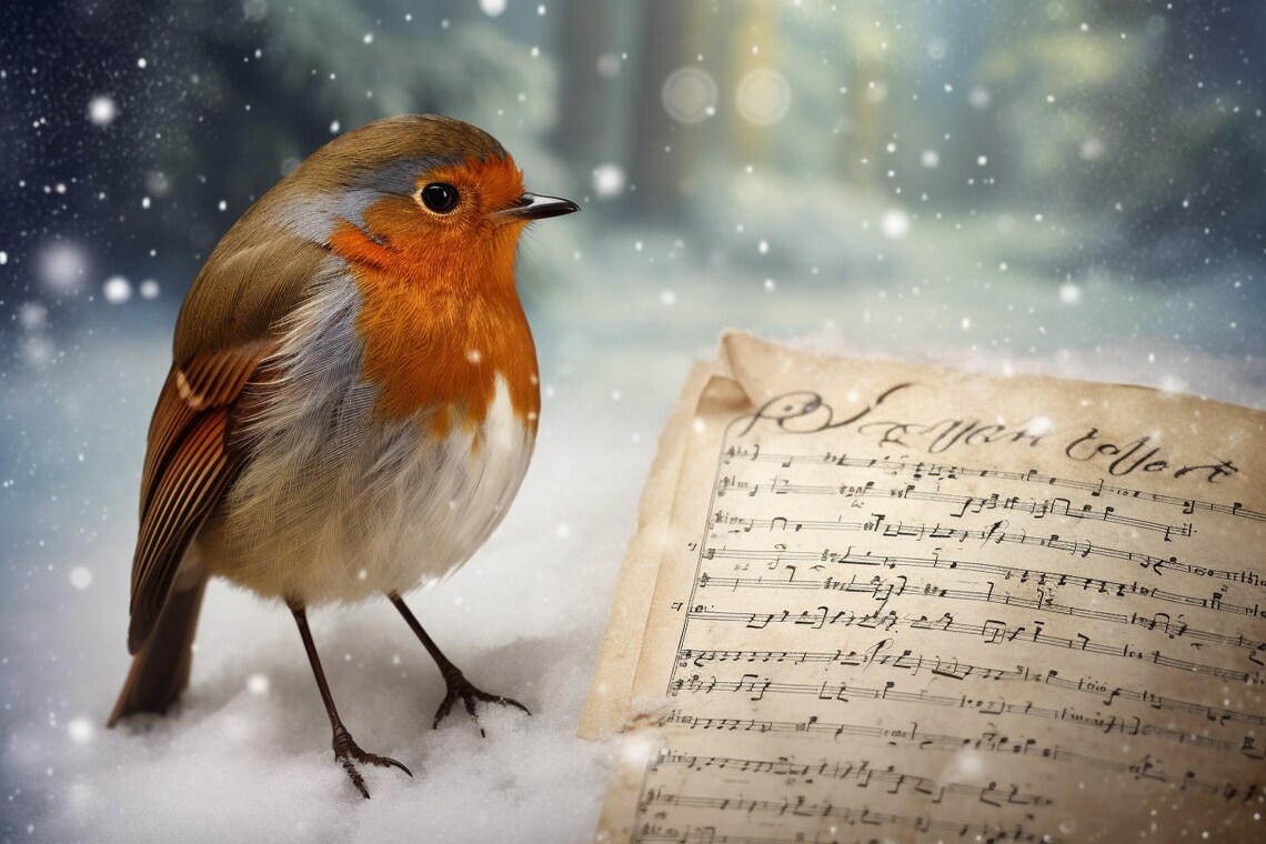 4 Elegant Victorian Christmas Robins - Digital Images - Etsy