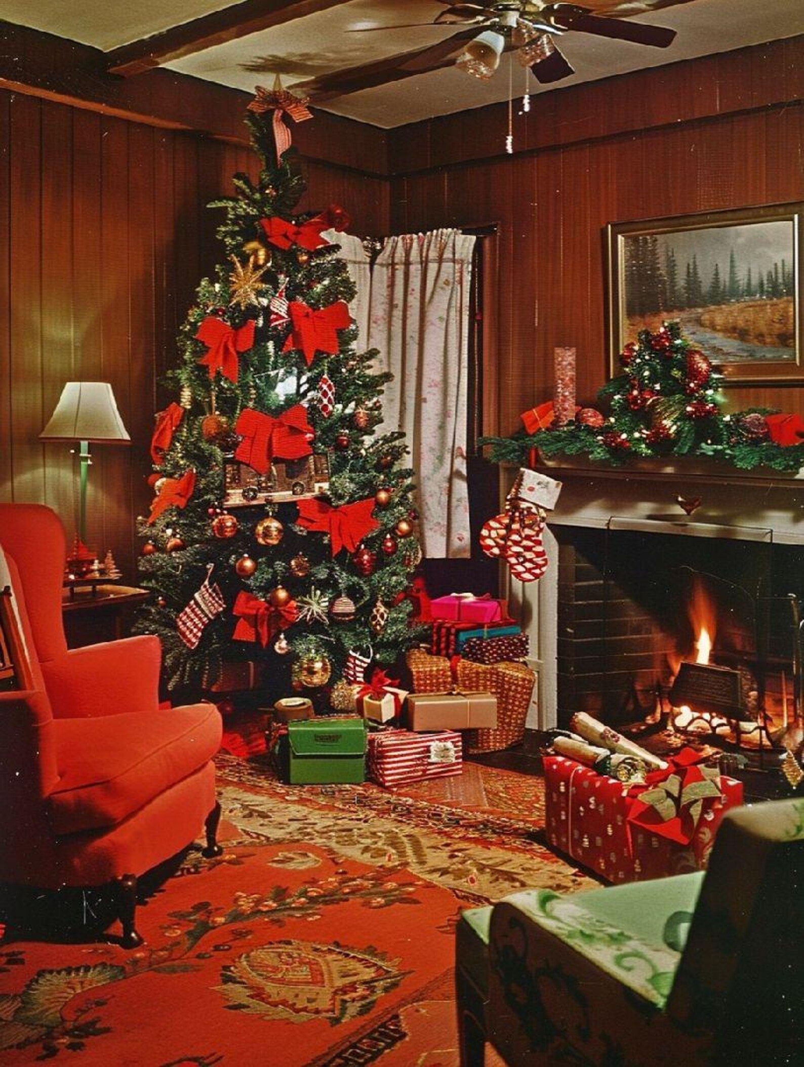 4 60s Vintage Christmas Scenes, Vintage, Wall Art, Crafts, Cards, 1960s ...