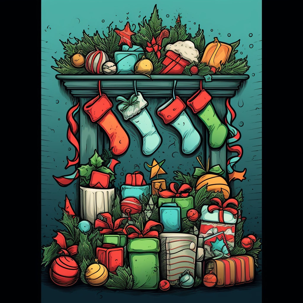 5 Unique Christmas Clipart Digital Images - Etsy