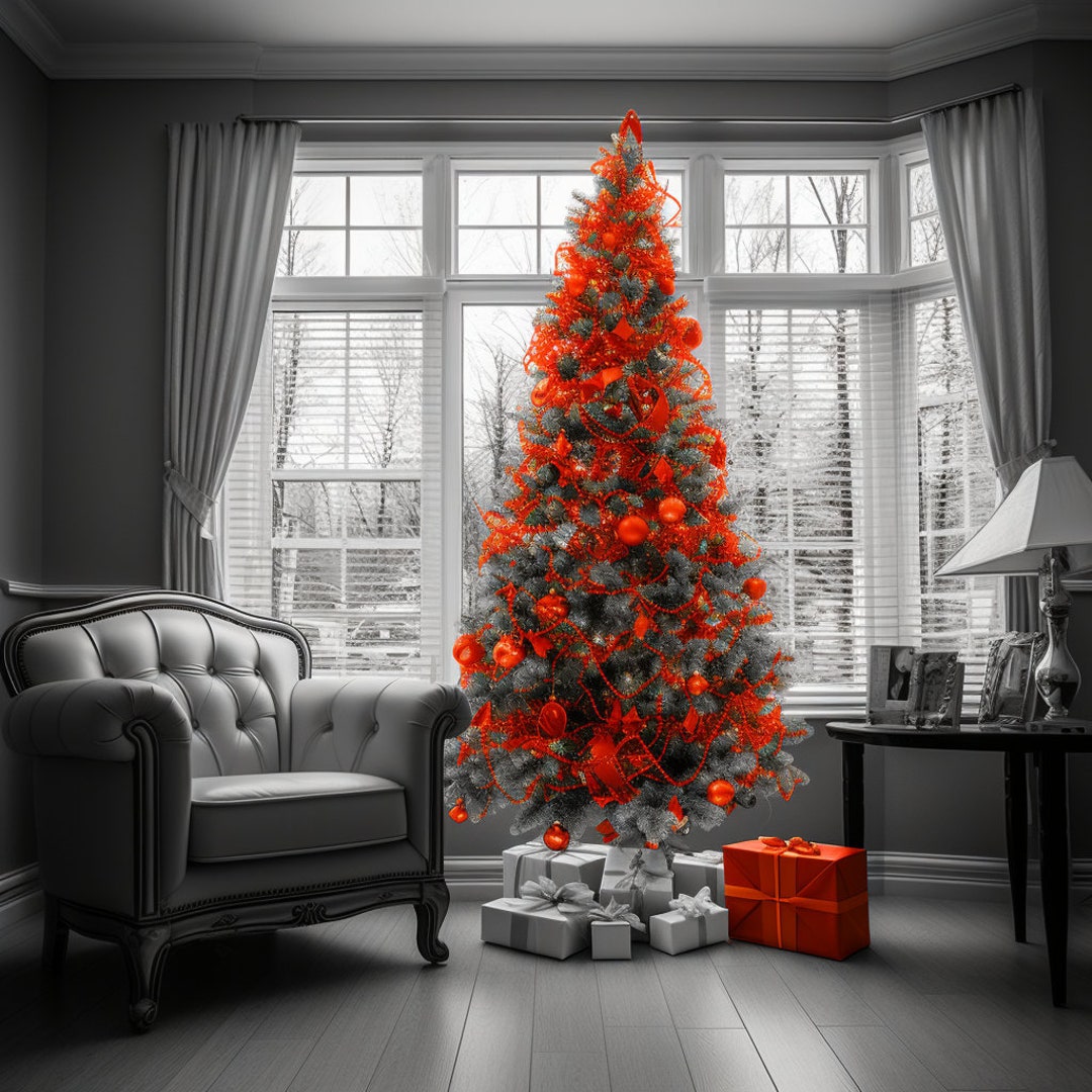 5 Red & Monochrome Christmas Digital Images - Etsy