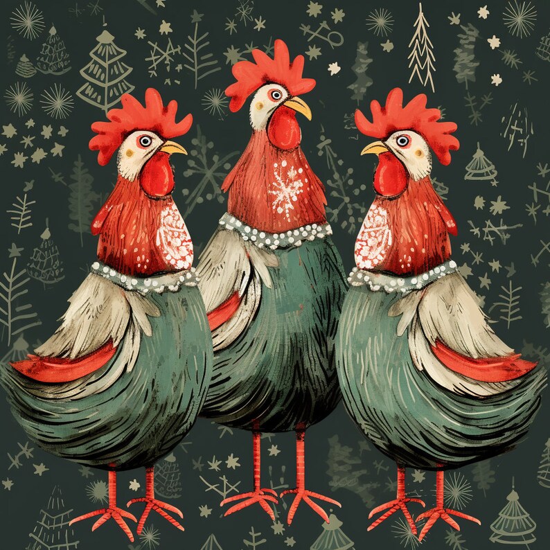 3 French Hens! 4 Digital Images! - Etsy