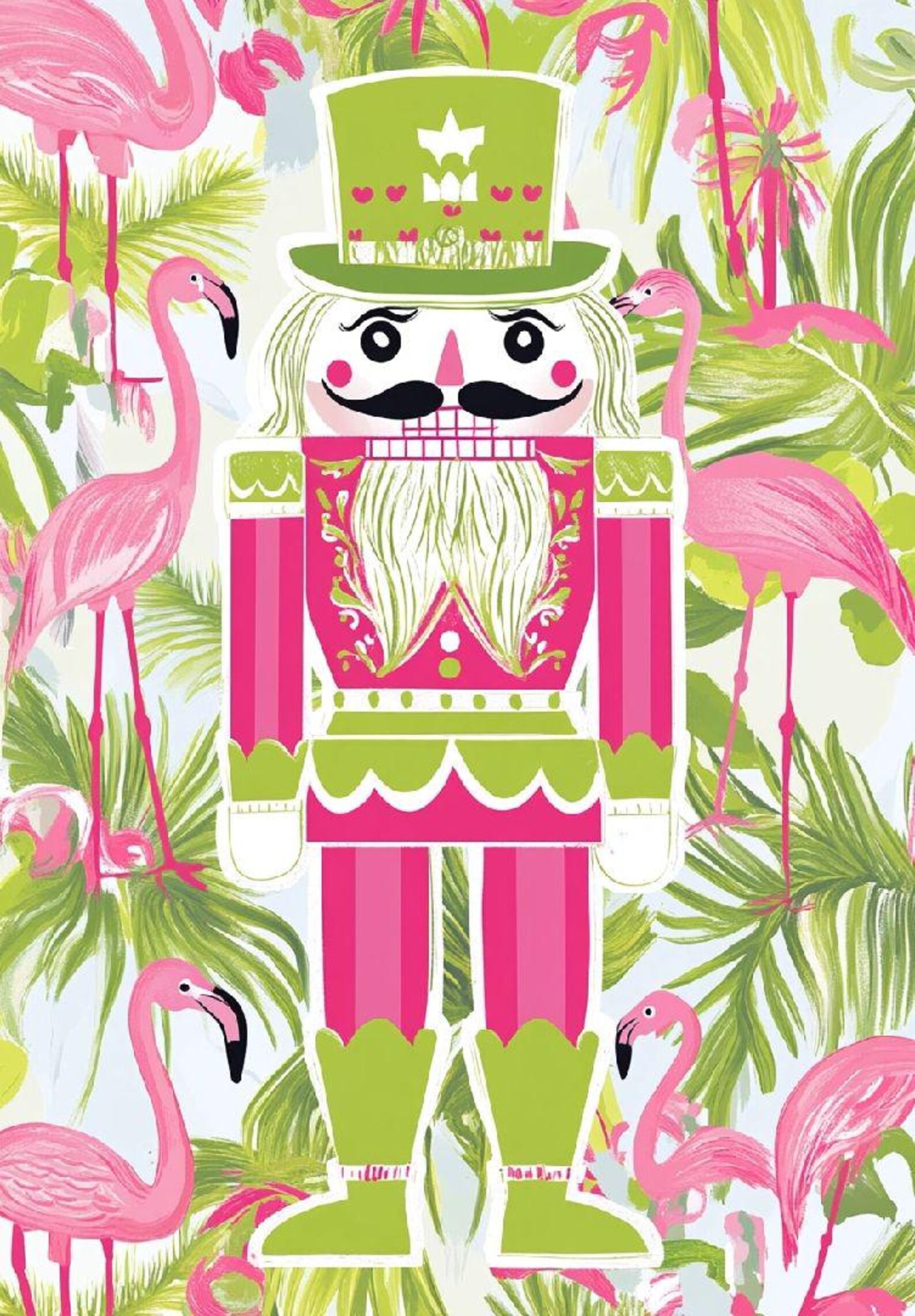 4 Palm Beach Nutcrackers Digital Images, Pink & Green, Wall Art, Crafts ...