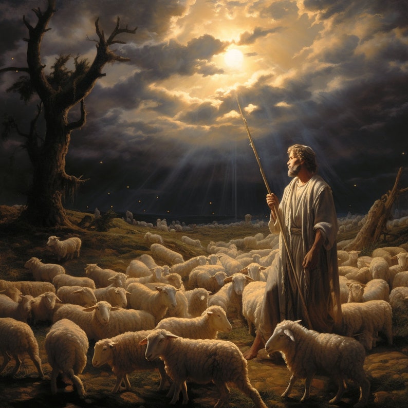 Shepherds Keeping Watch Over Their Flocks by Night - Digital Images - Etsy