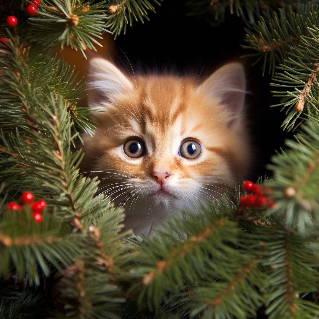 Adorable Christmas Kittens & Wreaths - Etsy