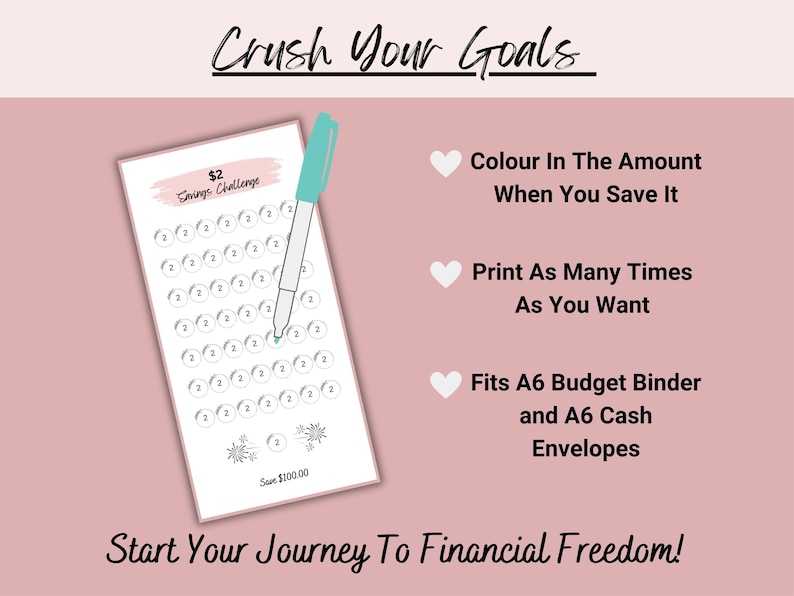 A6 Savings Challenge Printable Bundle Set of 8, Mini A6 Size 3x6 Inches ...