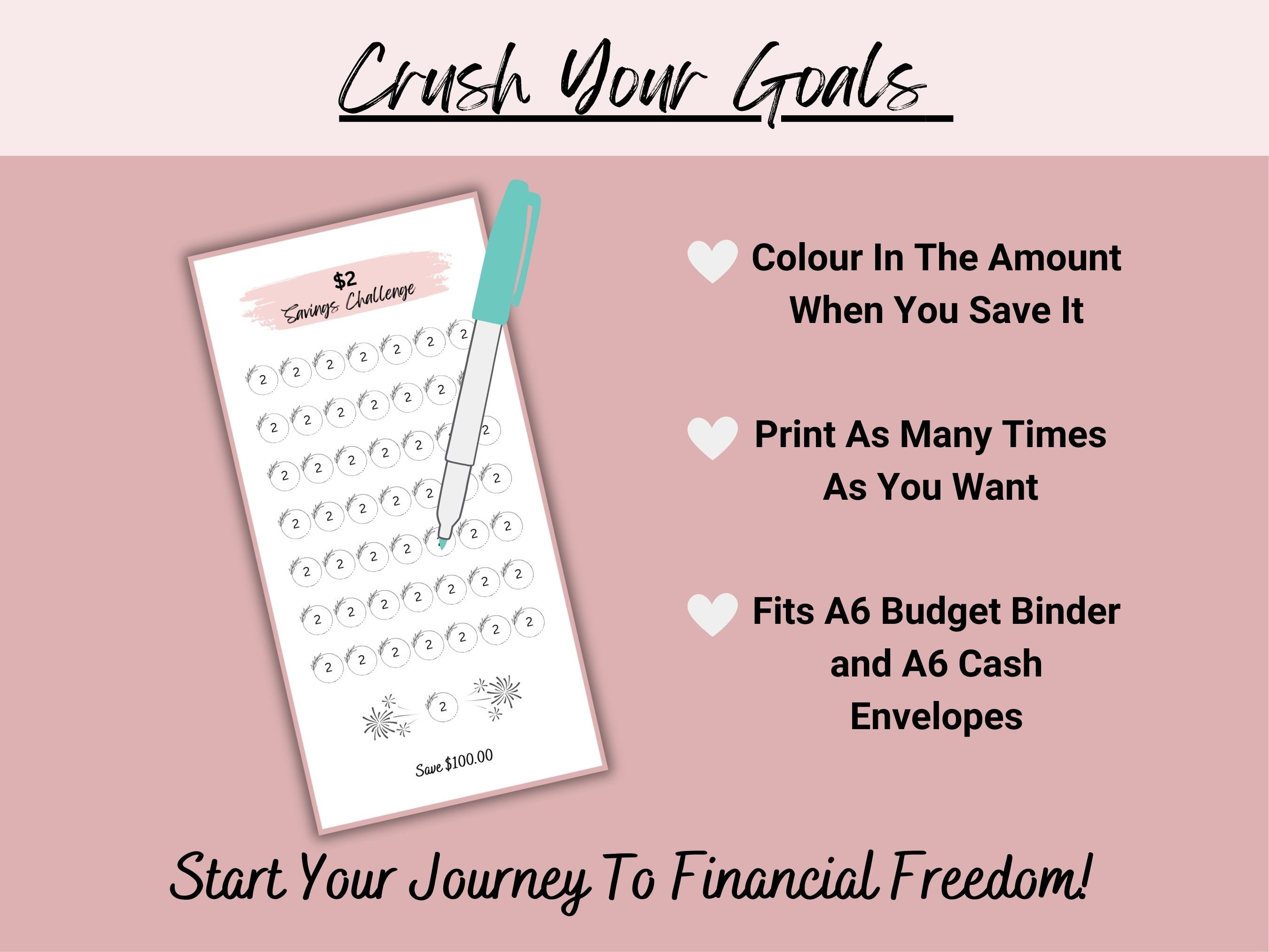 A6 Savings Challenge Printable Bundle Set of 8, Mini A6 Size 3x6 Inches ...