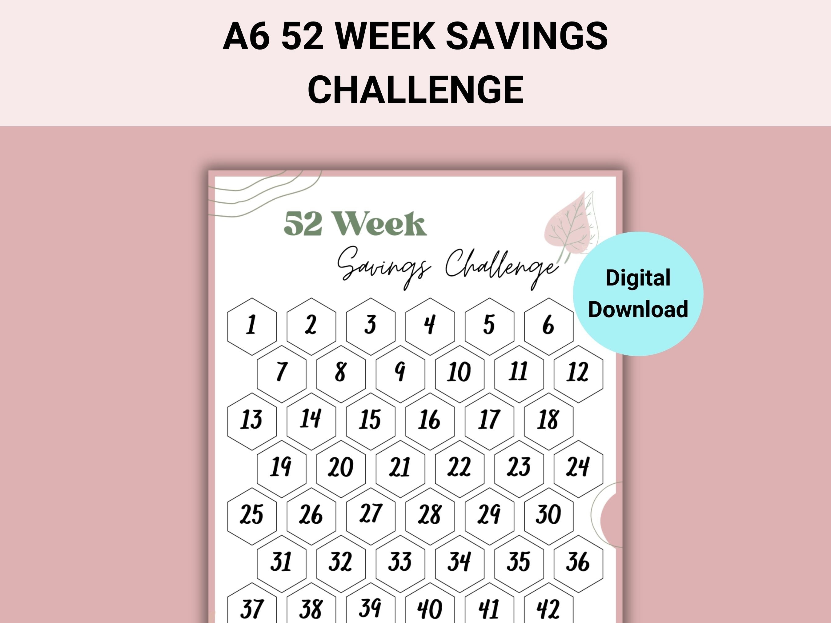 52 Week Savings Challenge Printable, 52 Weeks Money Saving Challenge ...