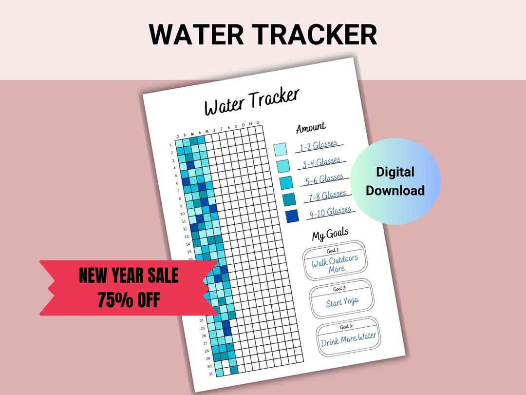 Water Tracker Printable, Habit Tracker, Health Tracker, Goal Tracker ...