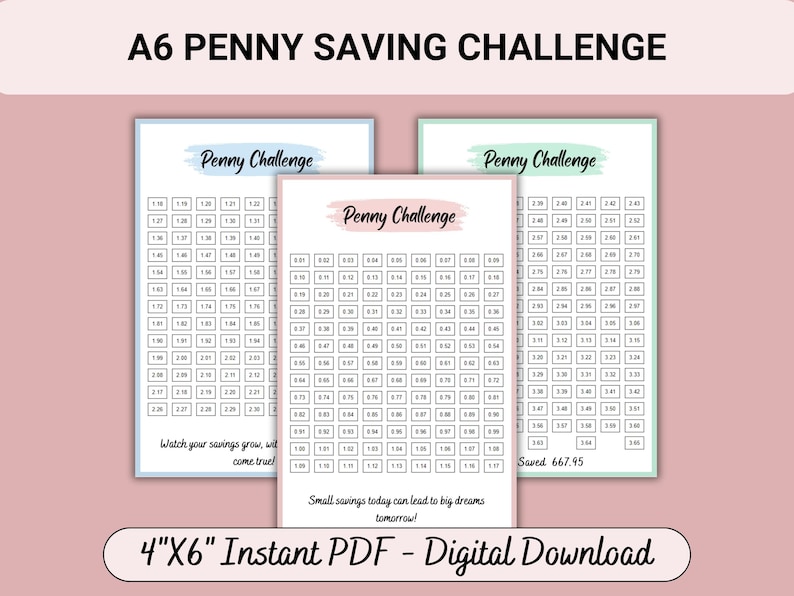 1p Challenge Printable 1p Savings Challenge PDF Fits A6 - Etsy UK