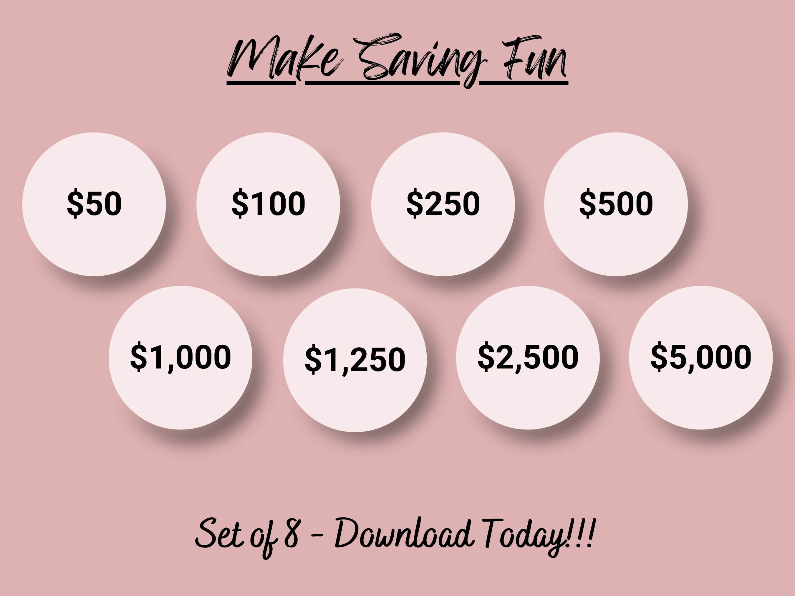 A6 Savings Challenge Printable Bundle Set of 8, Mini A6 Size 3x6 Inches ...
