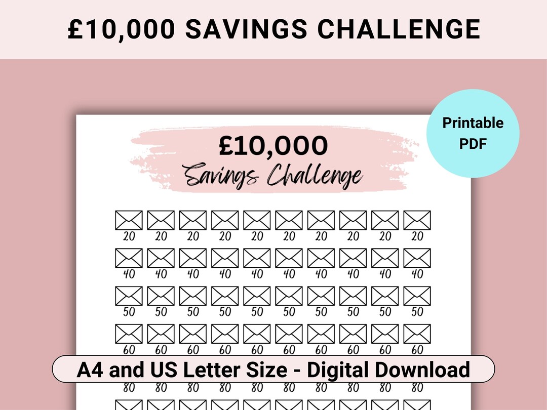 10K Savings Challenge, 100 Envelope Challenge Savings Challenge ...