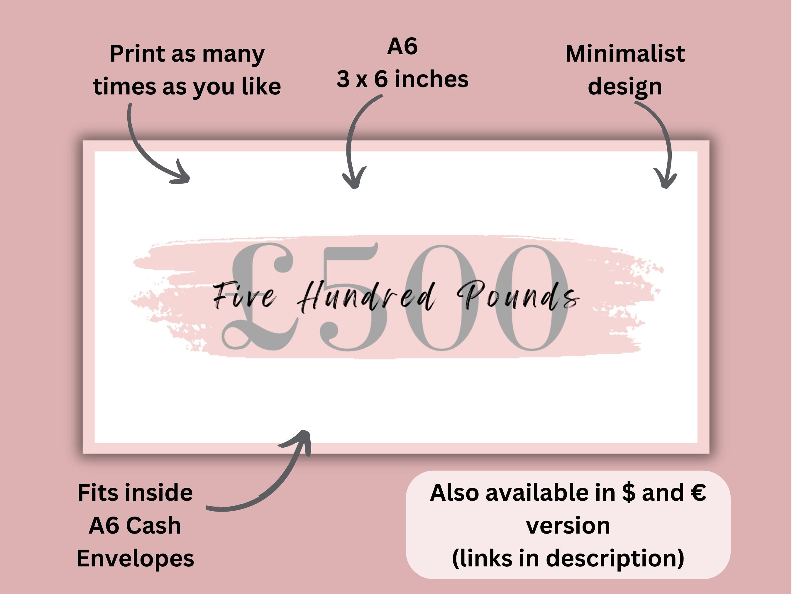 Pound Cash Placeholder Printables, Placeholders Cash Stuffing ...