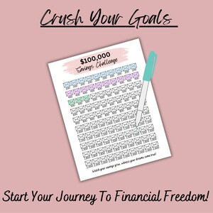 100000 Savings Challenge Printable, 100K Challenge PDF, 100 Envelope Challenge, 100K Savings ...