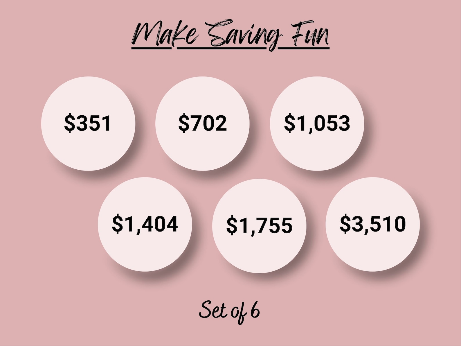 26 Weeks Savings Challenge Bundle Set of 6, 26 Week Challenge, 26 Week ...