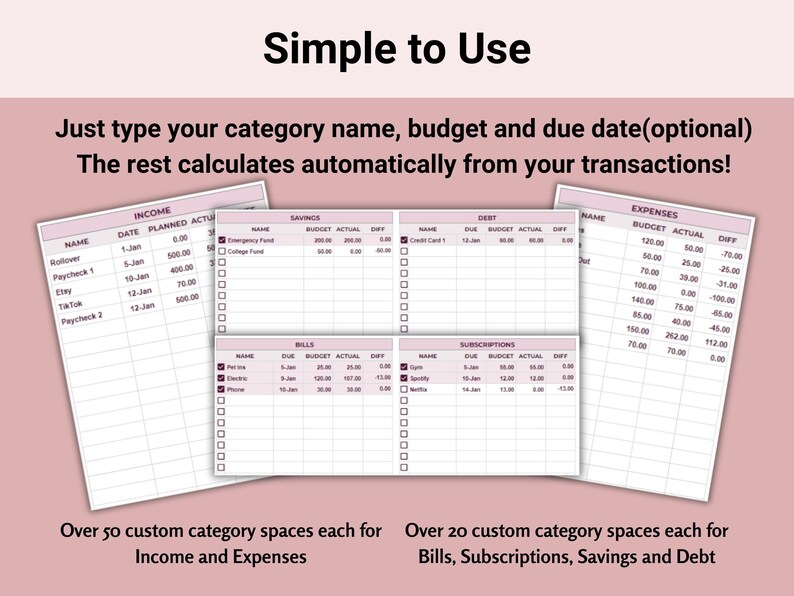 Ultimate Monthly Budget Spreadsheet for Google Sheets, Paycheck Budget ...